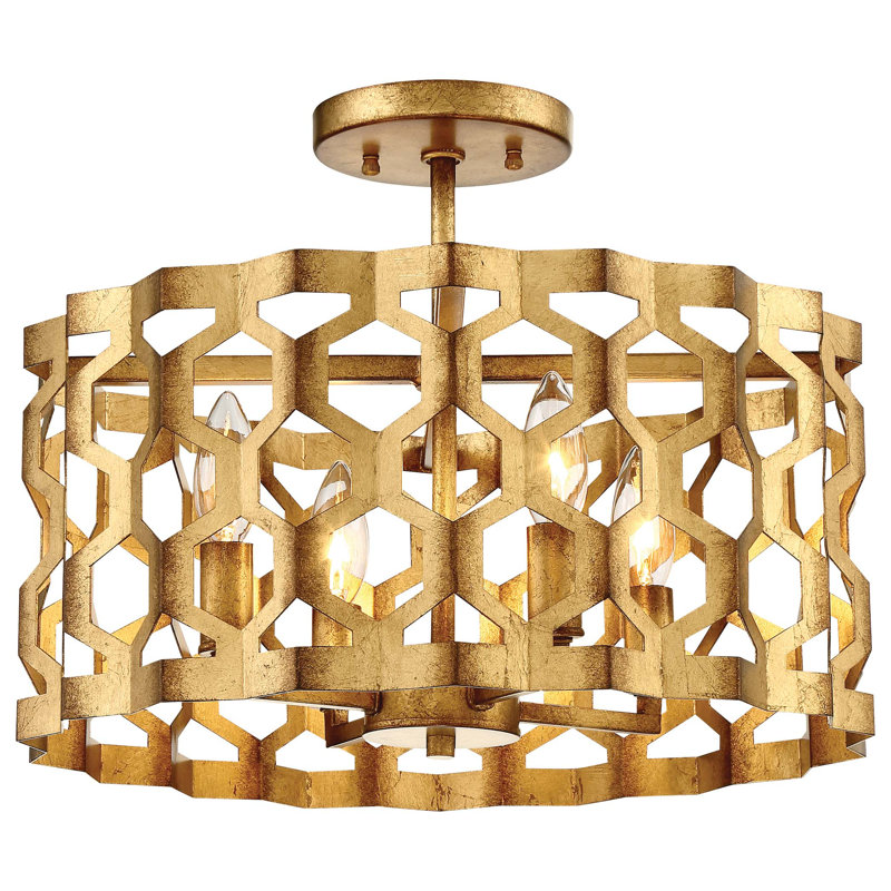 Metropolitan by Minka Coronade 4 - Light 16" Chandelier Style Drum Semi Flush Mount & Reviews ...
